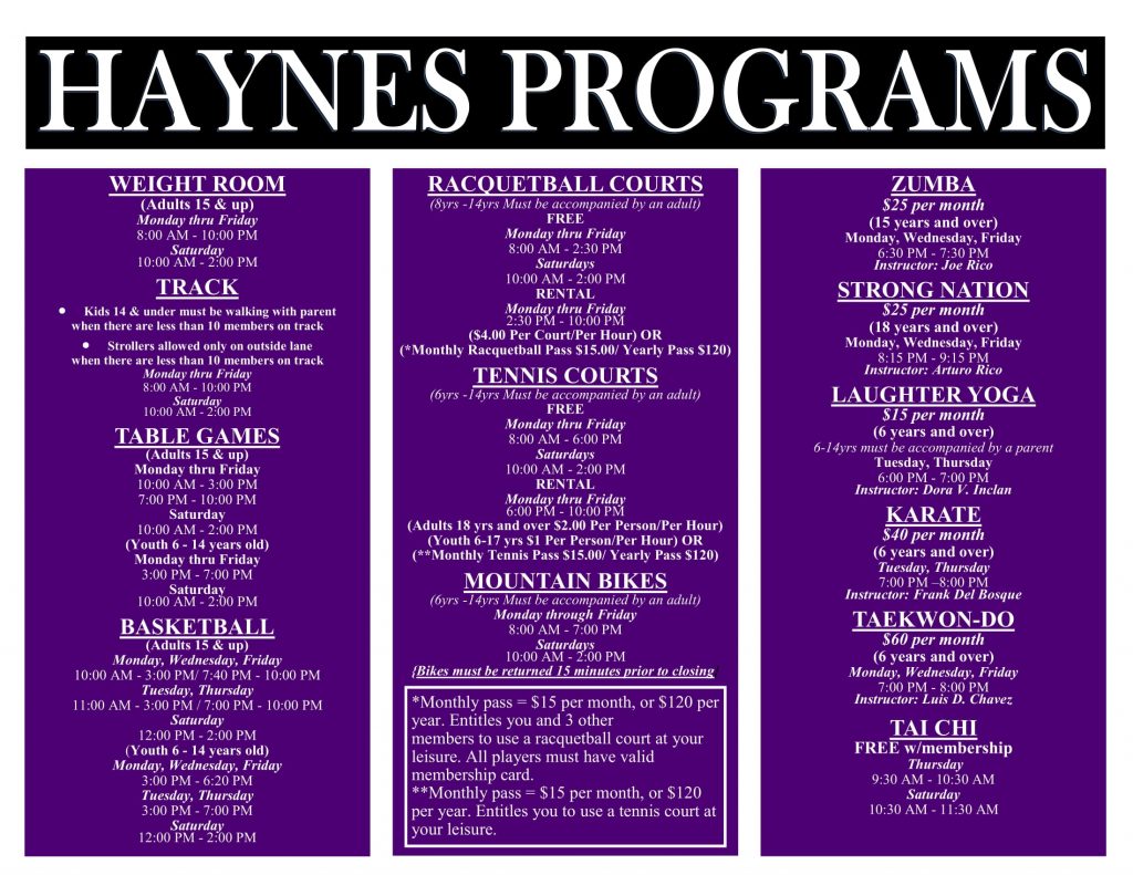 Haynes Recreation Center | Parks & Recreation Department