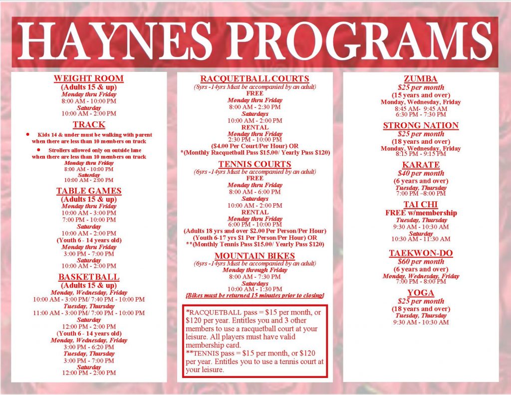 Haynes Recreation Center | Parks & Recreation Department
