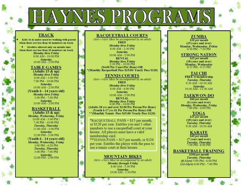 Haynes Recreation Center | Parks & Recreation Department