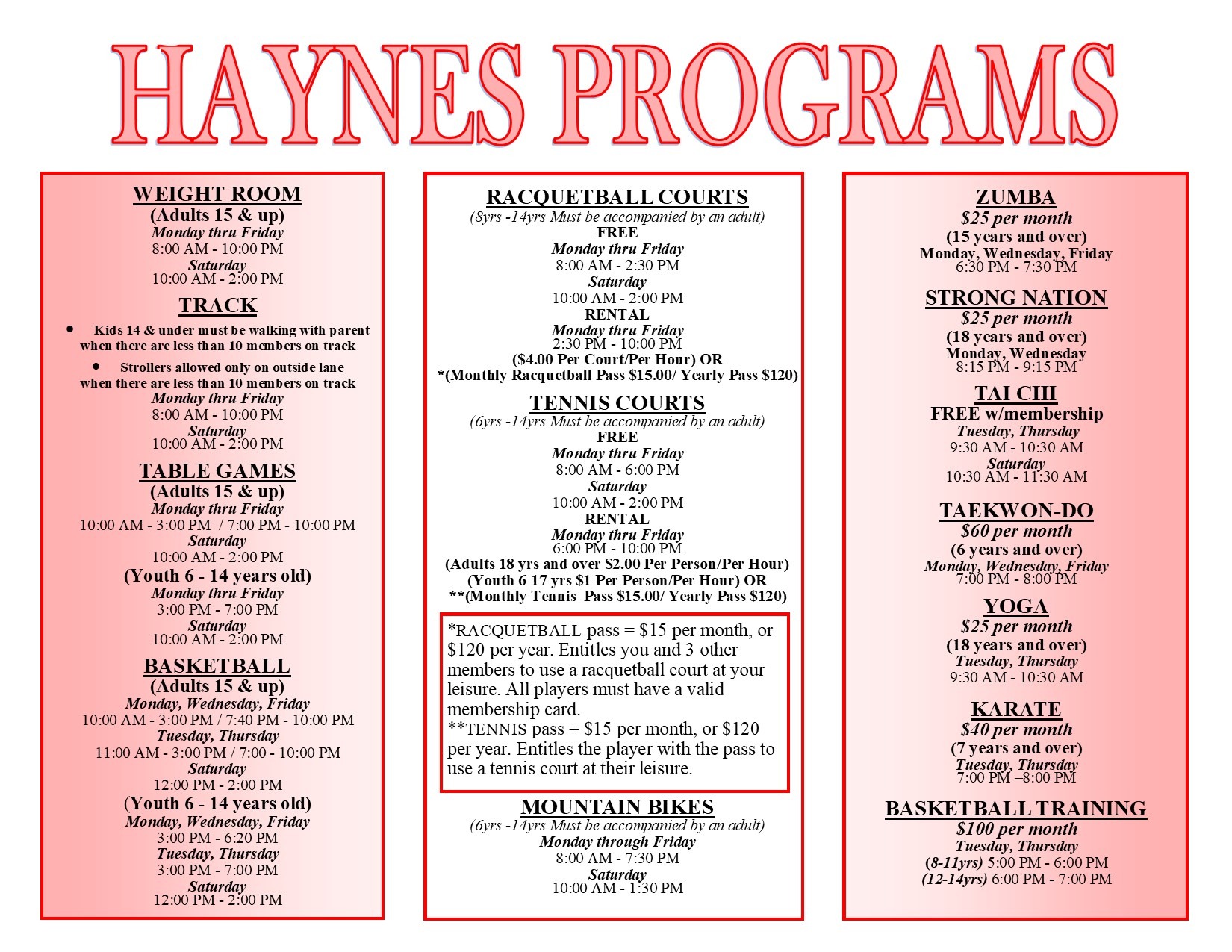 Haynes Recreation Center | Parks & Recreation Department