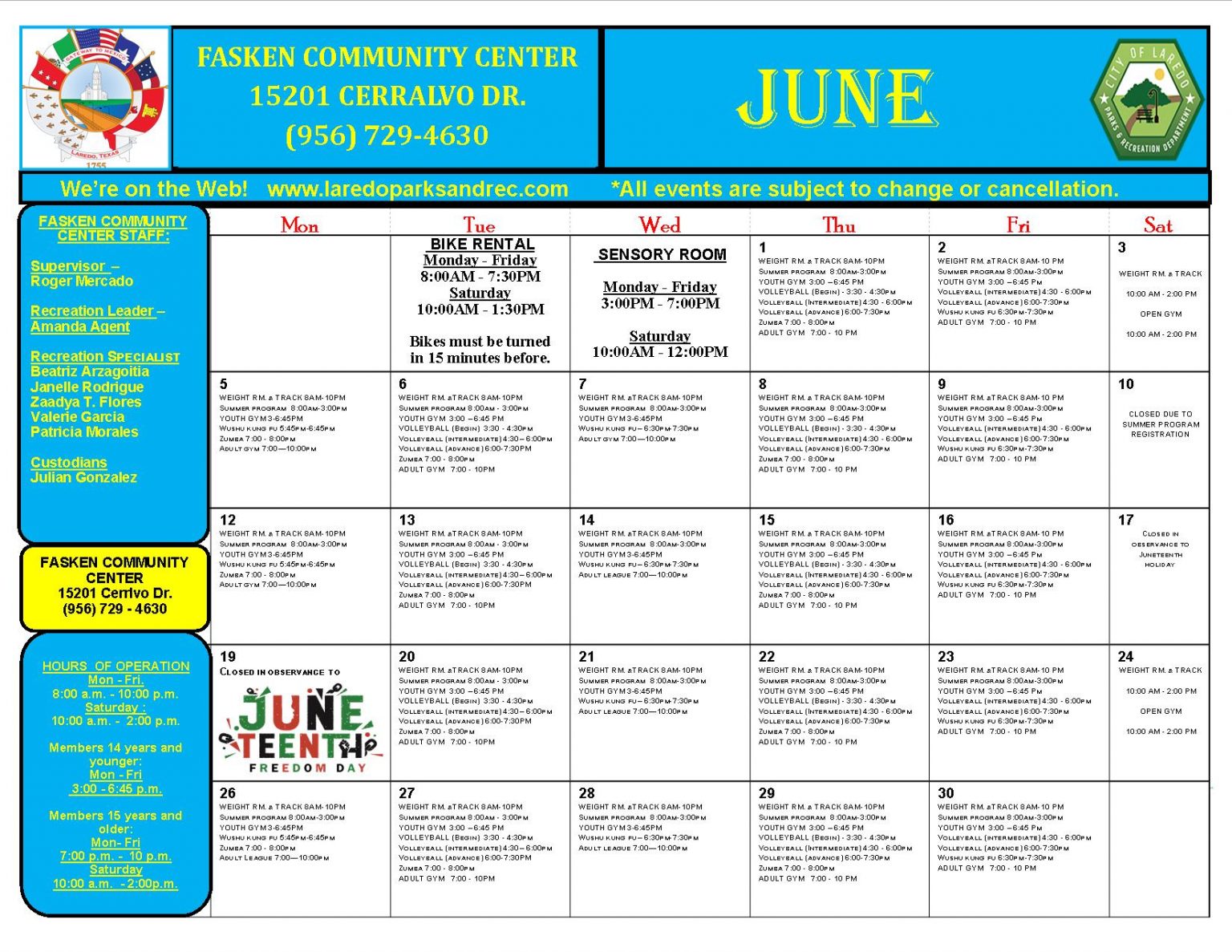 Barbara Fasken Recreation Center | Parks & Recreation Department